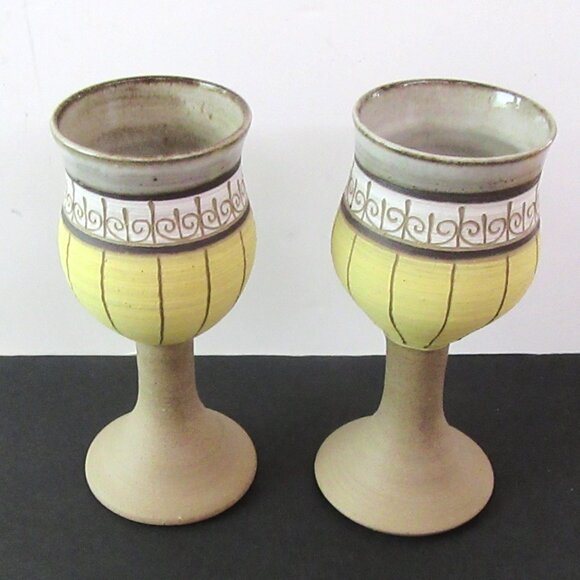 Jim Wright artist - 1982 | Dining | Vintage Ceramic Pottery Wine ...